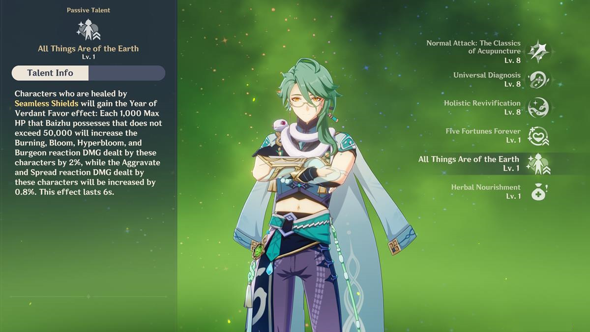 Genshin Impact: Baizhu Build and Talents Guide – GameSkinny