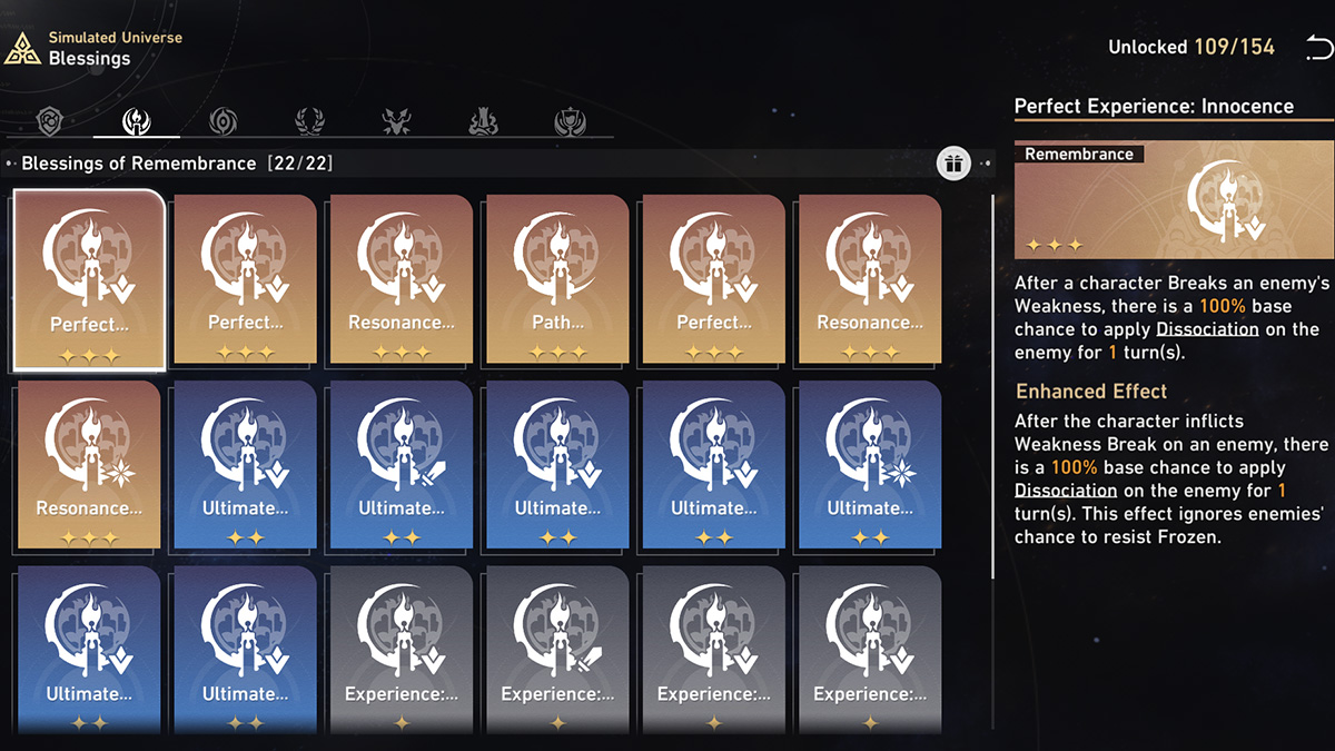 Honkai: Star Impact — Best Remembrance Blessings in Simulated Universe ...