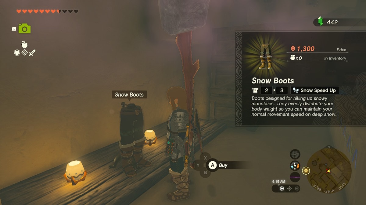 Zelda: Tears of the Kingdom (TotK) — How to Get Sand Boots & Snow Boots ...
