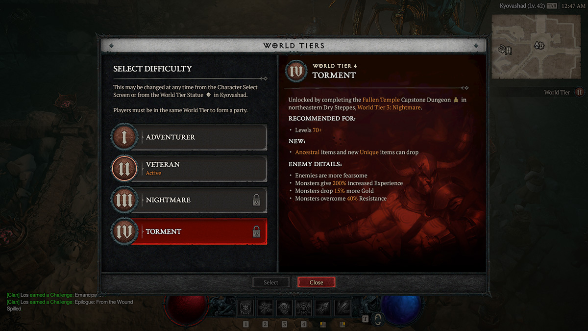 Diablo 4 World Tiers Explained: How to Change Difficulty – GameSkinny