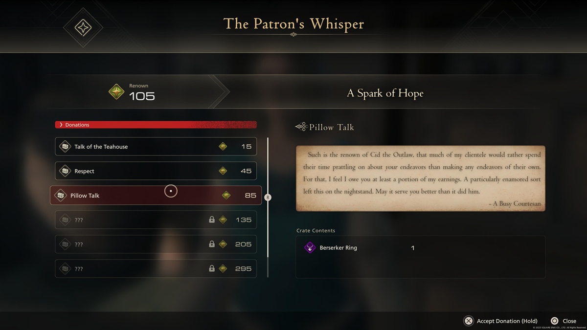 Final Fantasy 16: How to Earn Renown and Donation Rewards – GameSkinny