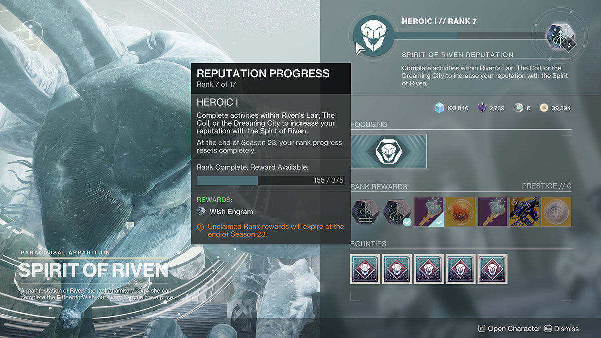 Destiny 2 Season of the Wish: How to Farm Riven Reputation – GameSkinny