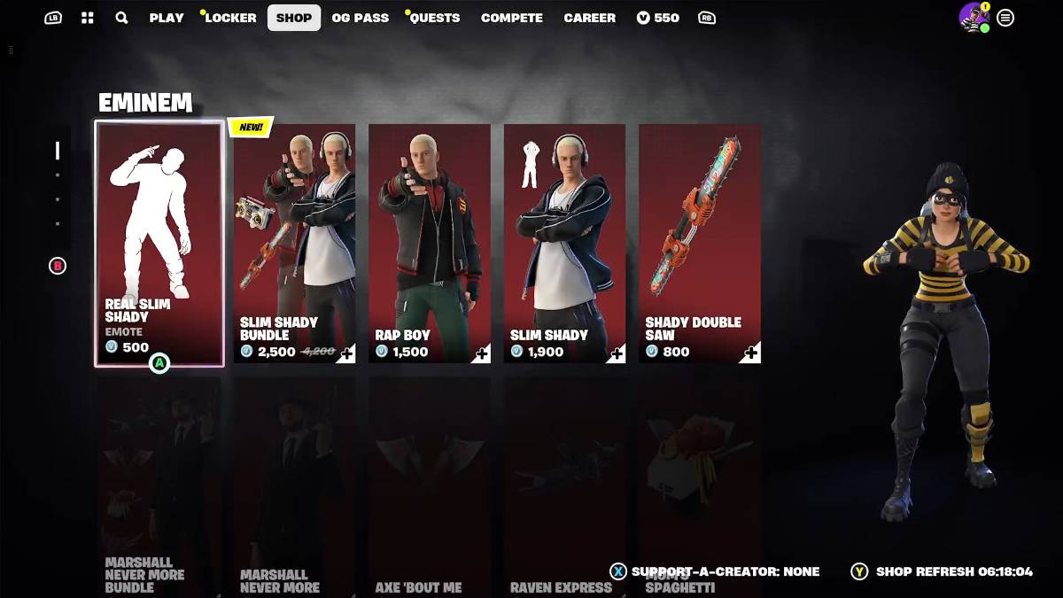Fortnite: How to Get the Eminem Skins, Cosmetics, and Emotes – GameSkinny