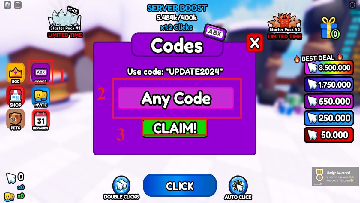 Click for UGC Codes (May 2025) – GameSkinny