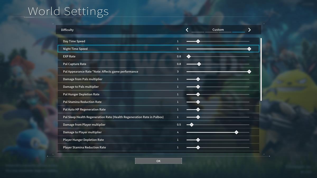 Palworld: Best Custom Settings for Day Night Cycle and Pal Appearance ...